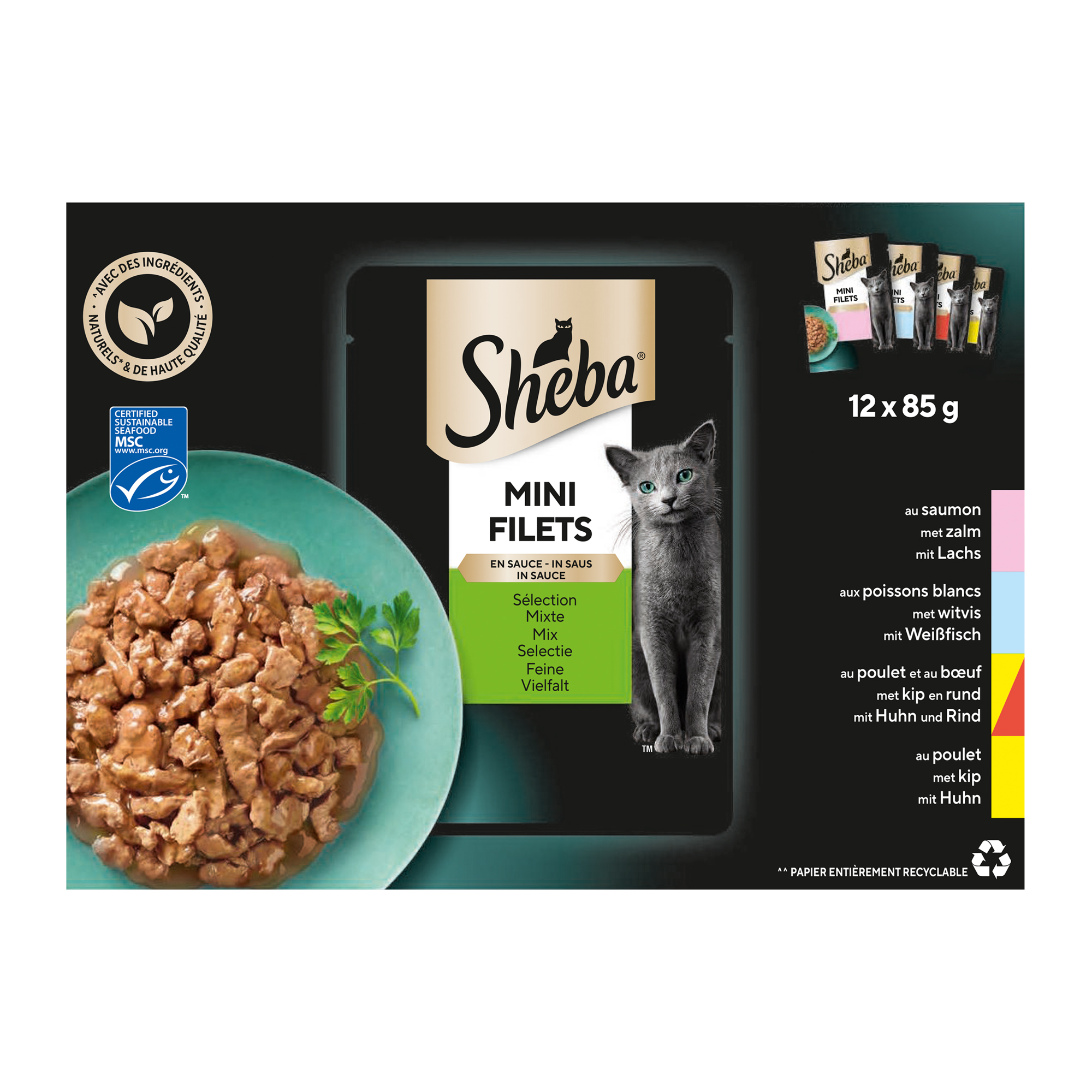 Sheba Mini Filets Mix Selection In Sauce | Cats | Vetsend.co.uk