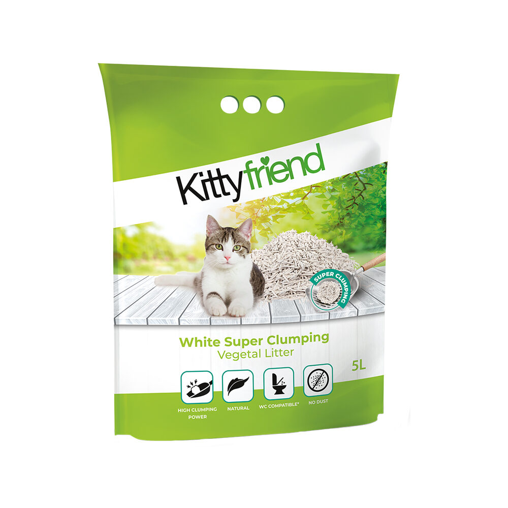 Kitty Friend White Super Klumpende Kattegrus | Medpets.dk