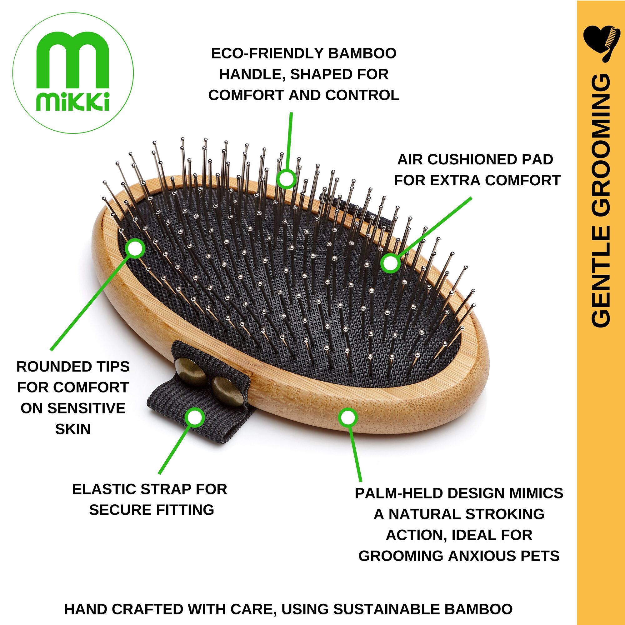 Mikki Bamboo Palm Brush Ball Pin