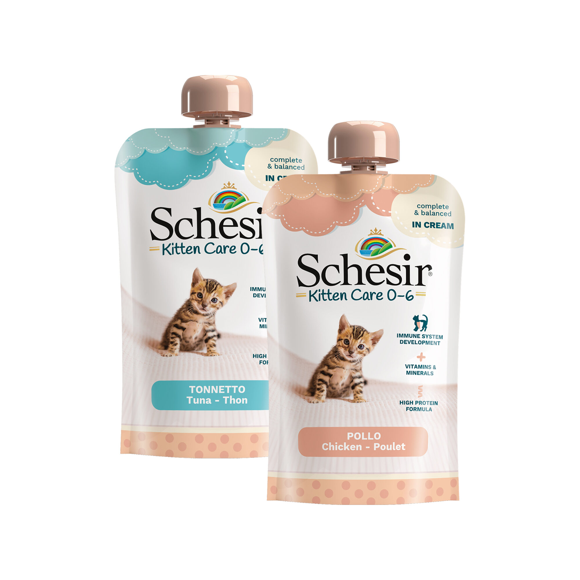 Schesir Kitten Pouch Crème | Chats | Commande | Medpets.fr